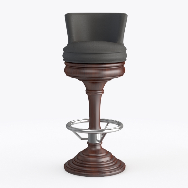 Maya Swivel 31.1 in. Black/Brown Backless Wood Cou | Homestyler ...