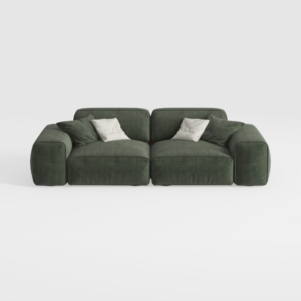 117" Modern Compressed Boneless Couch, 3 Seater | Homestyler originated ...